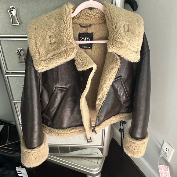 Zara | Jackets & Coats | Zara Aviator Jacket Browntan | Poshmark